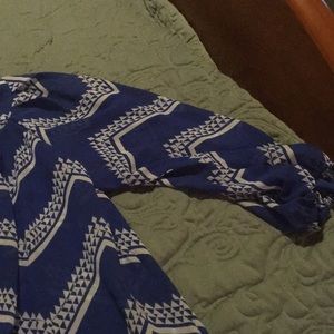 My Michelle | Tops | Royal Blue Top With Chevron Print Sheer Size Large ...